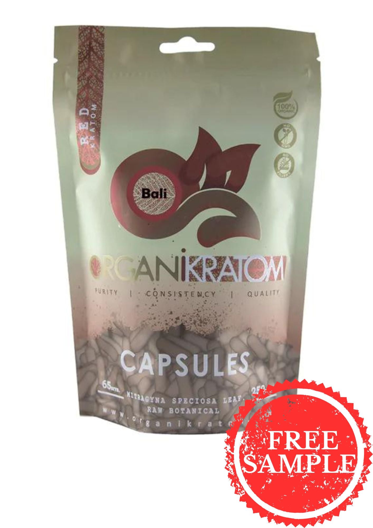 ORGANI KRATOM CAPSULES 250PK RED BALI (1CT) – Warehouse Fever