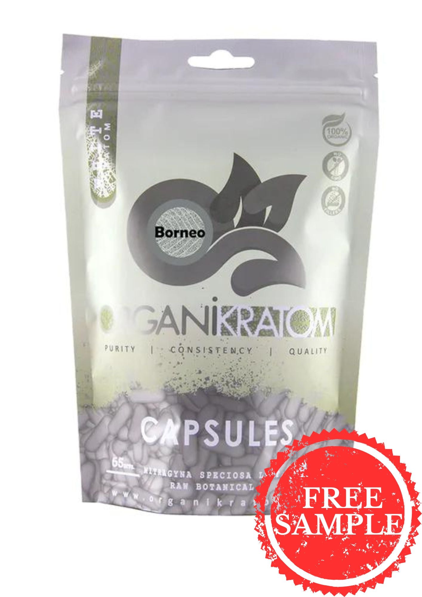ORGANI KRATOM CAPSULES 250PK WHITE BORNEO (1CT) – Warehouse Fever