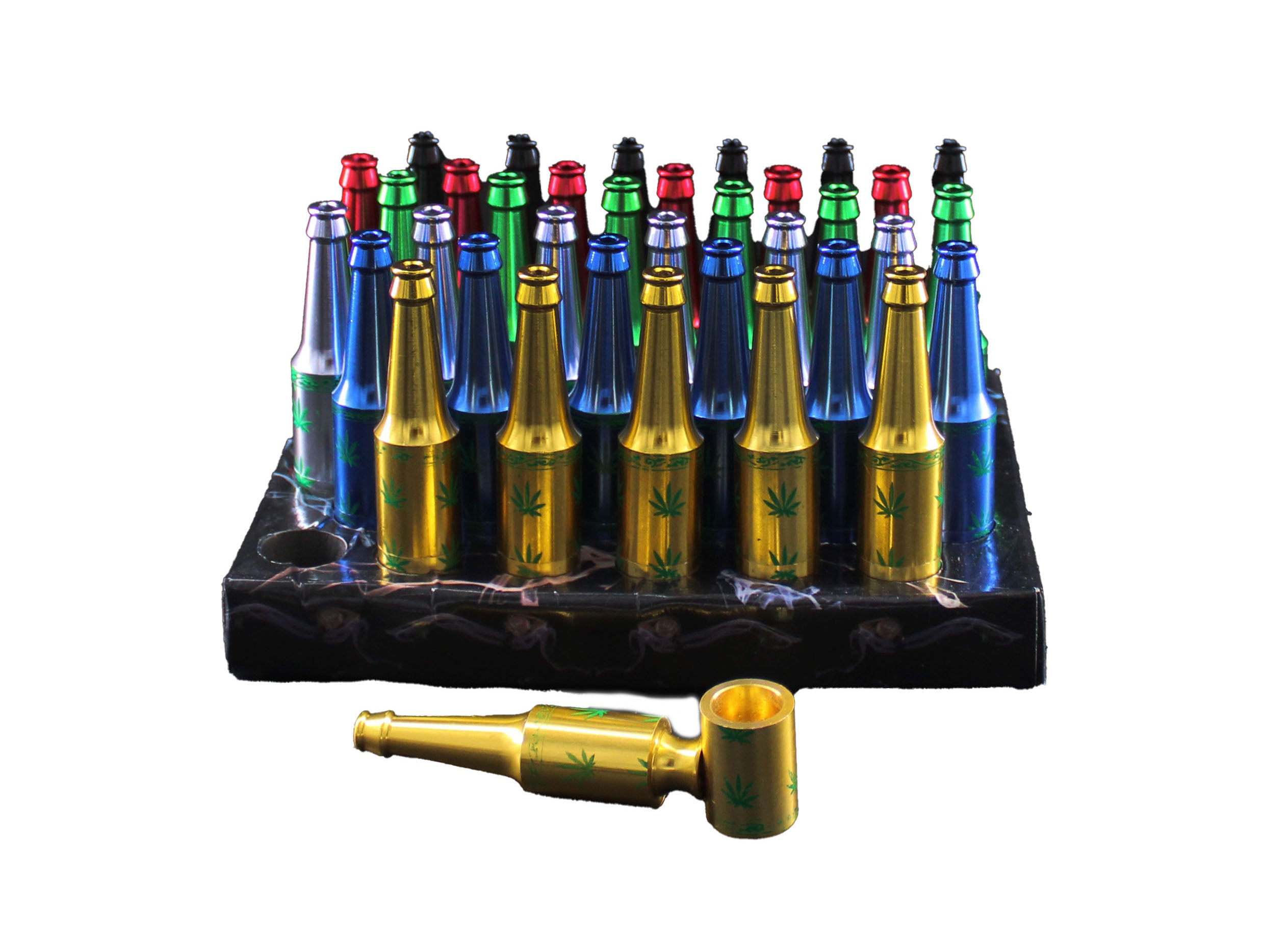 THICK 420 BOTTLE STYLE METAL PIPE ASSORTED (36CT) – Warehouse Fever