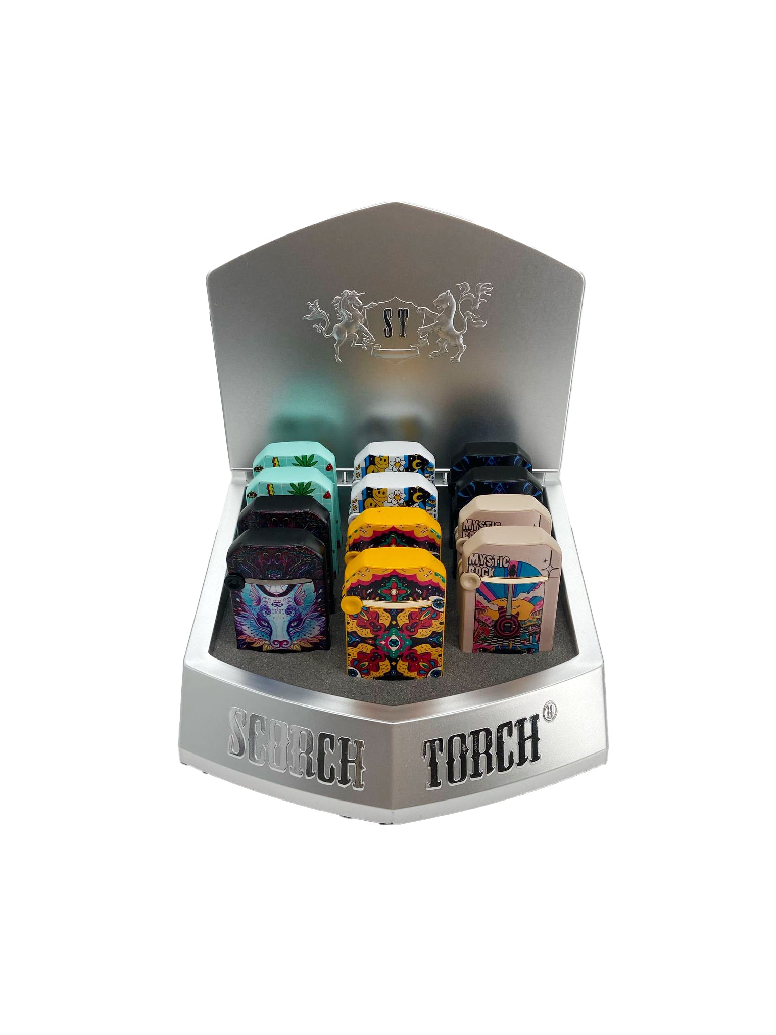 SCORCH PREMIUM 2T ASSORTED DESIGNS TORCH DISPLAY (12CT) – Warehouse Fever