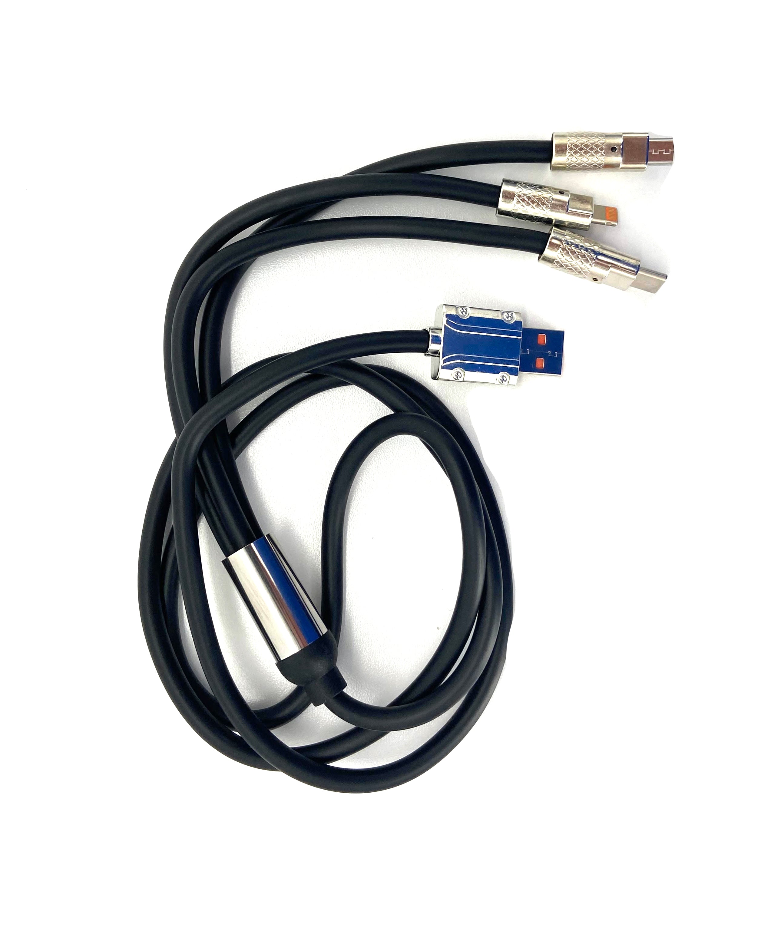 Triple Ended Charging Cable [Lightning, Type-C, Micro USB] (1ct ...