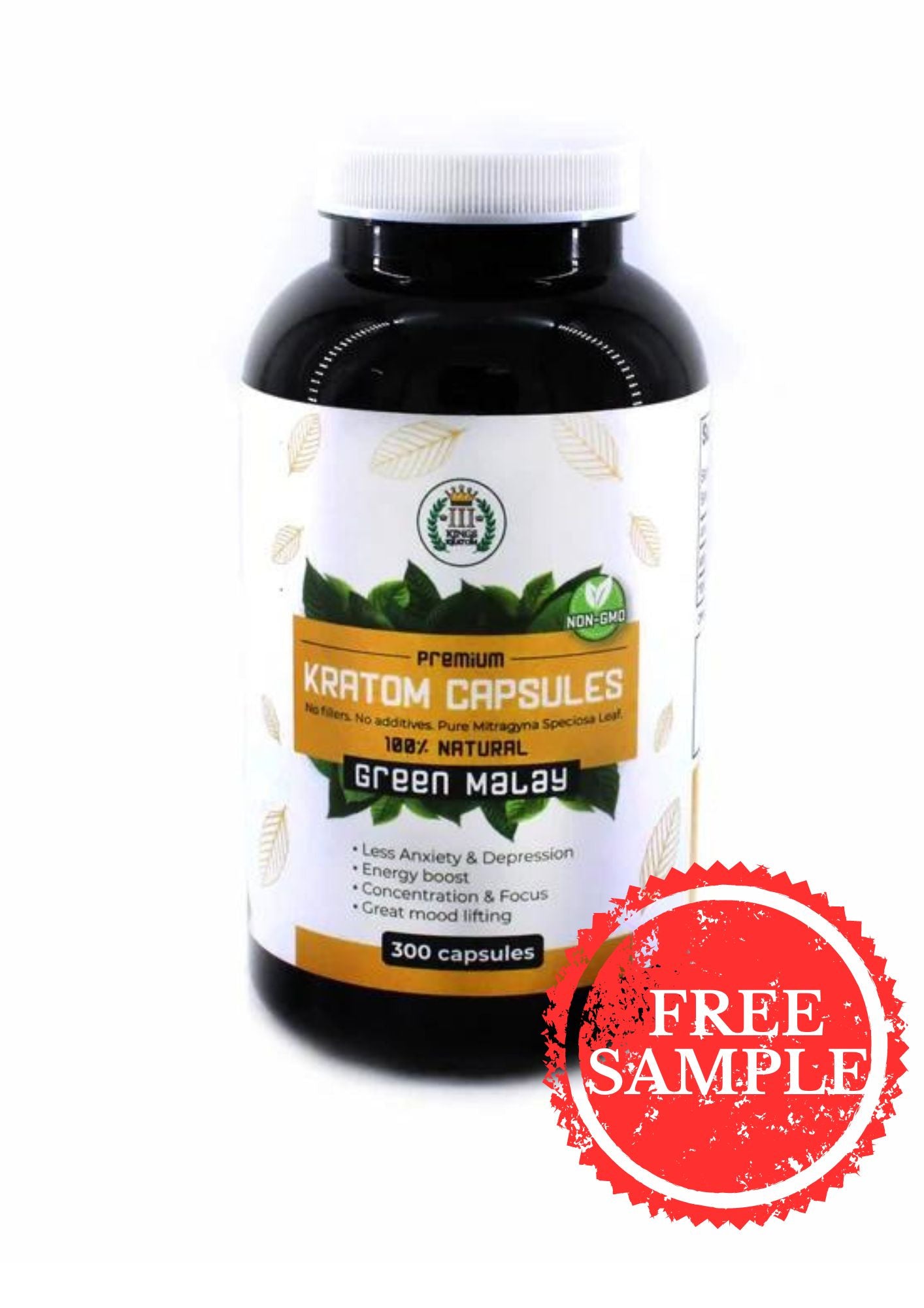 3 Kings Premium Kratom Capsules GREEN MALAY 150ct (1ct) – Warehouse Fever