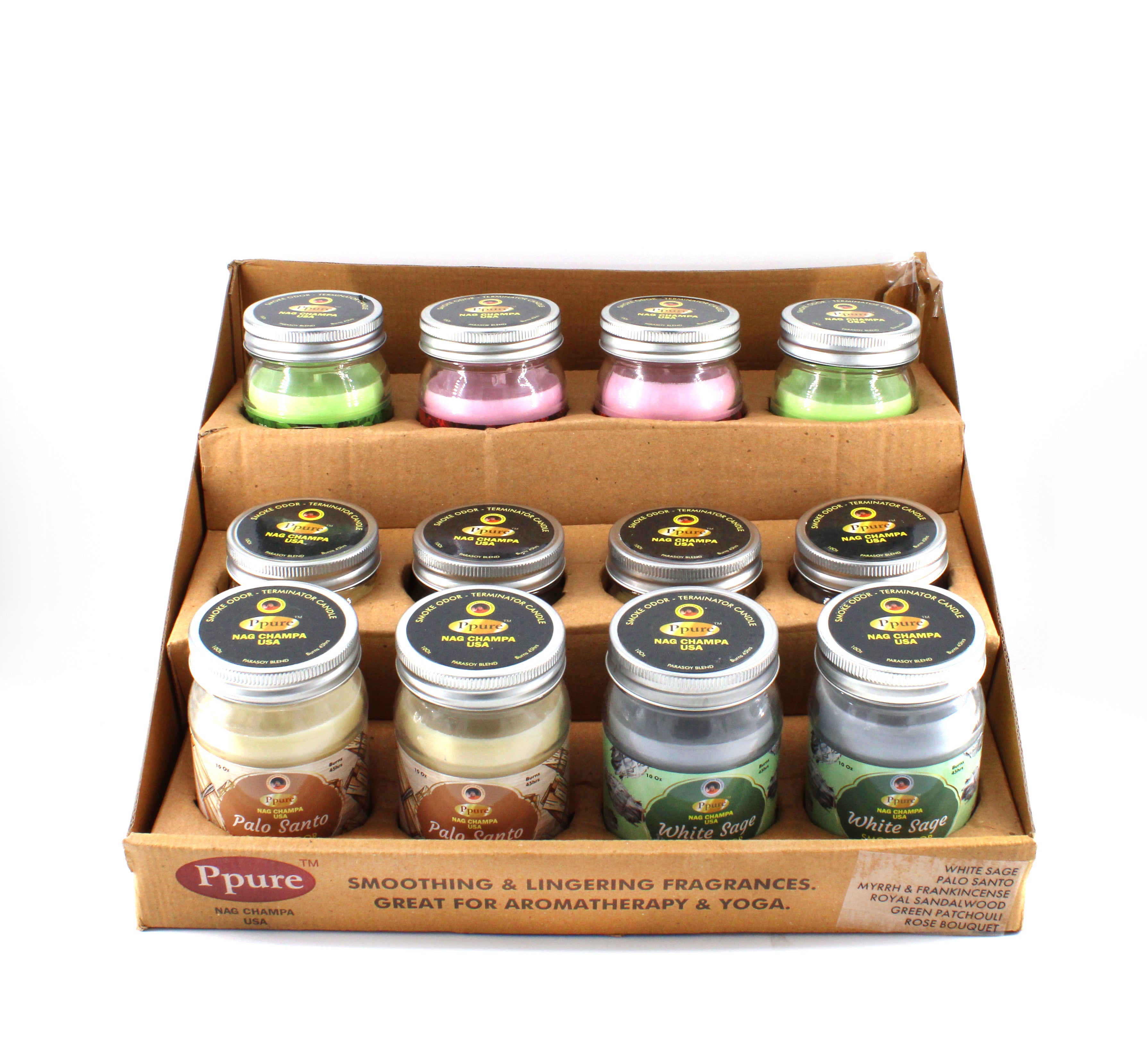 PPURE SMOKE ODOR CANDLE ASSORTED DISPLAY STYLE B (12CT) – Warehouse Fever