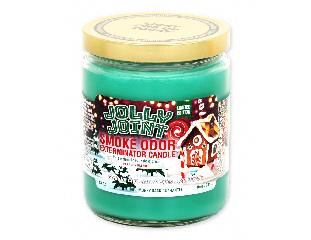 SMOKE ODOR ELIMINATOR JOLLY JOINT CANDLE 13oz (1CT) – Warehouse Fever