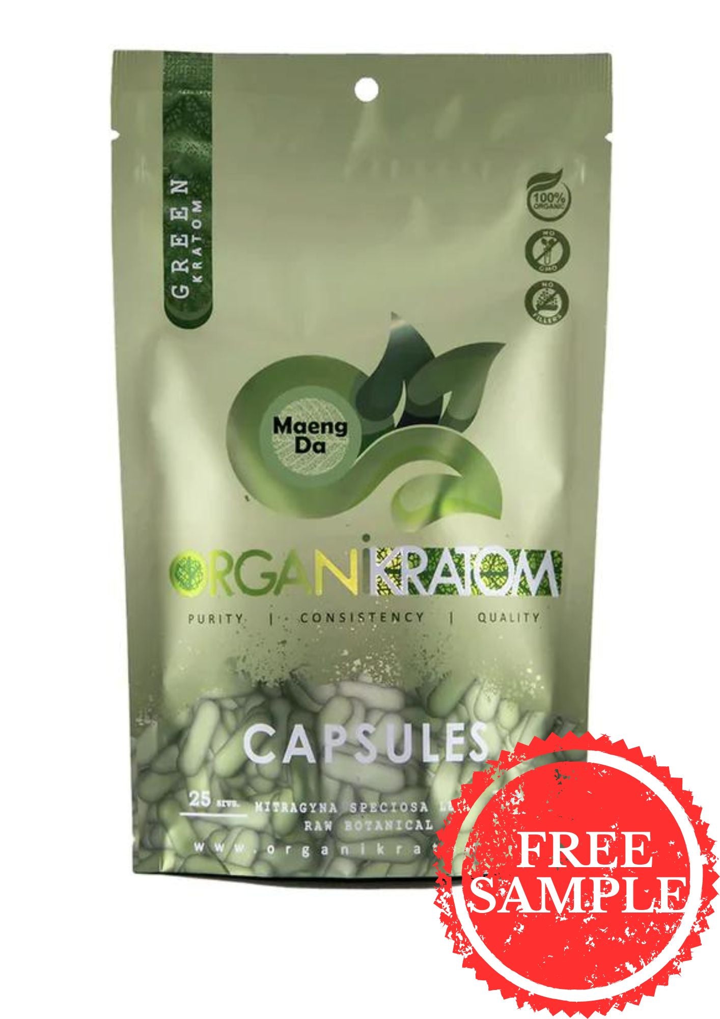 ORGANI KRATOM CAPSULES 100PK GREEN MAENG DA (1CT) – Warehouse Fever