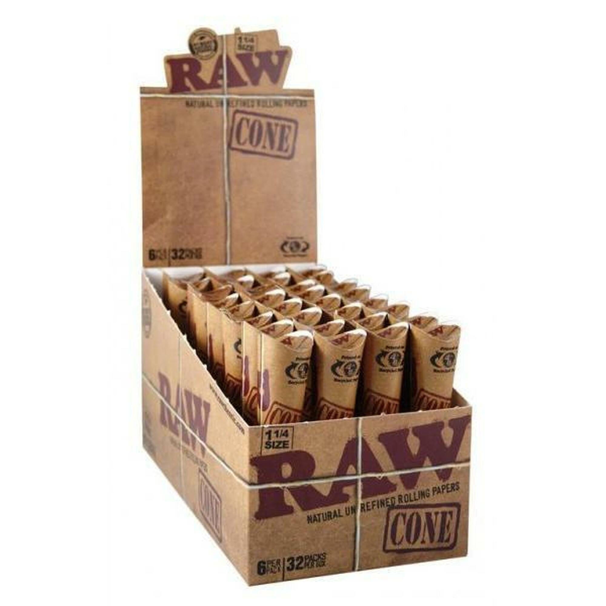 RAW CLASSIC UNREFINED PRE-ROLL CONE 1-1/4 6PK (32CT) – Warehouse Fever